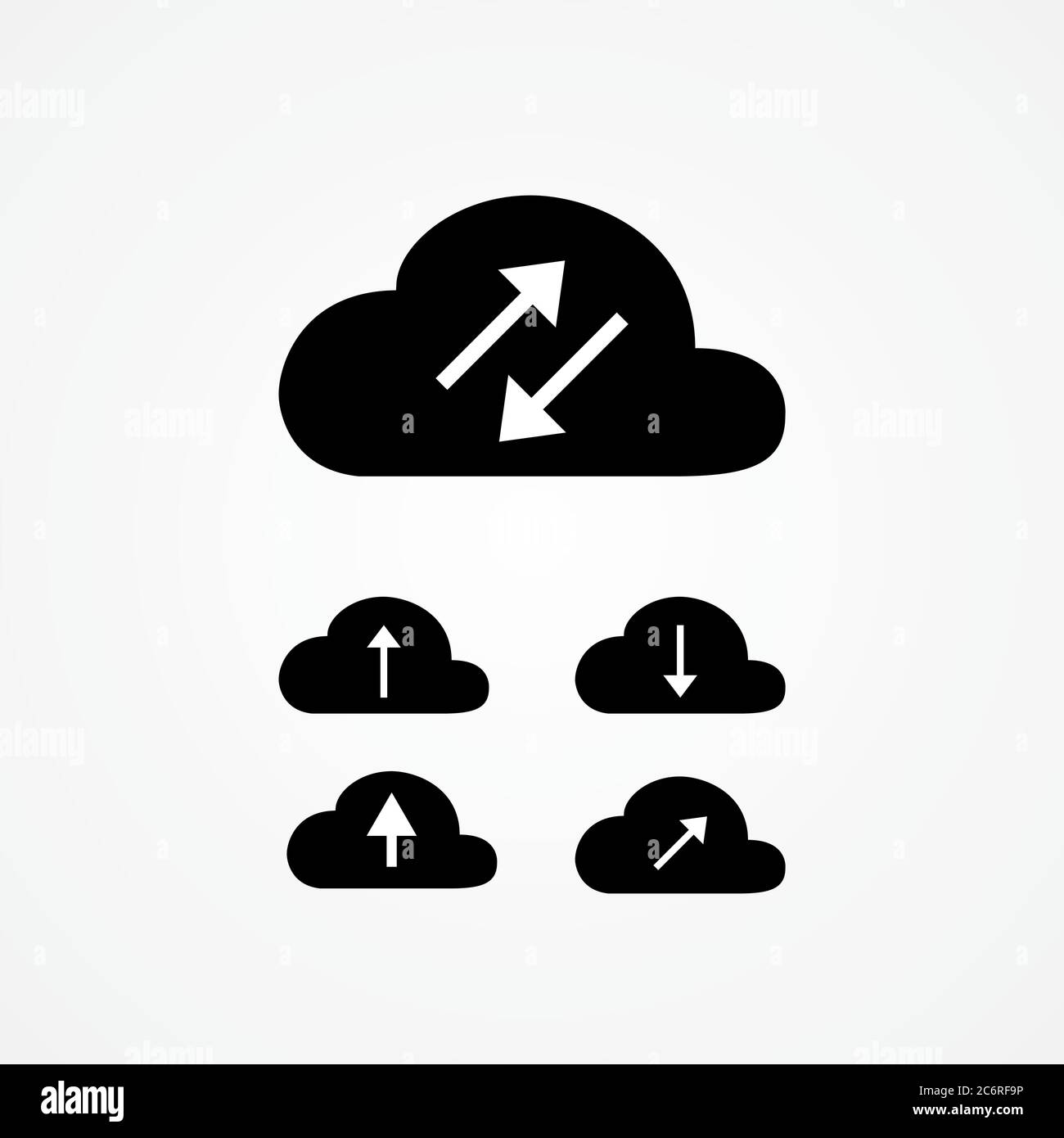 cloud tech vector illustration. download and upload data. share and ...