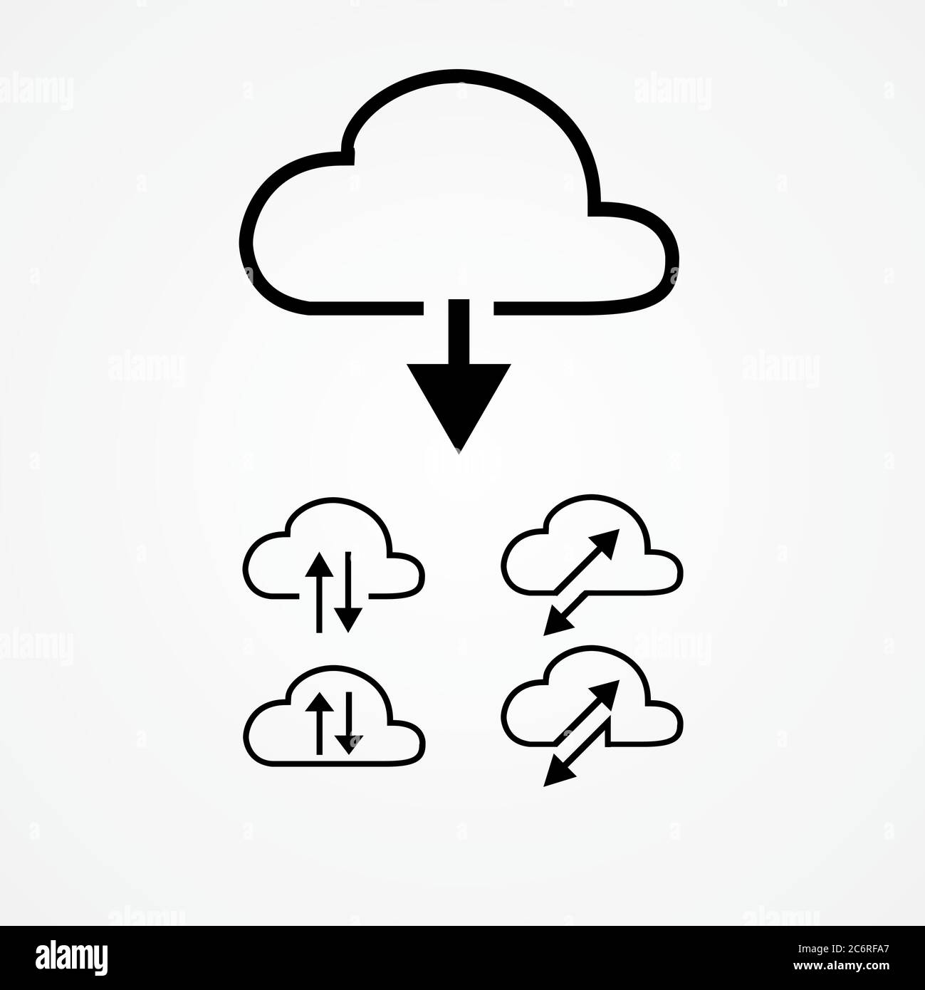 cloud computing vector illustration. transfer, sharing, upload and download via cloud storage ...