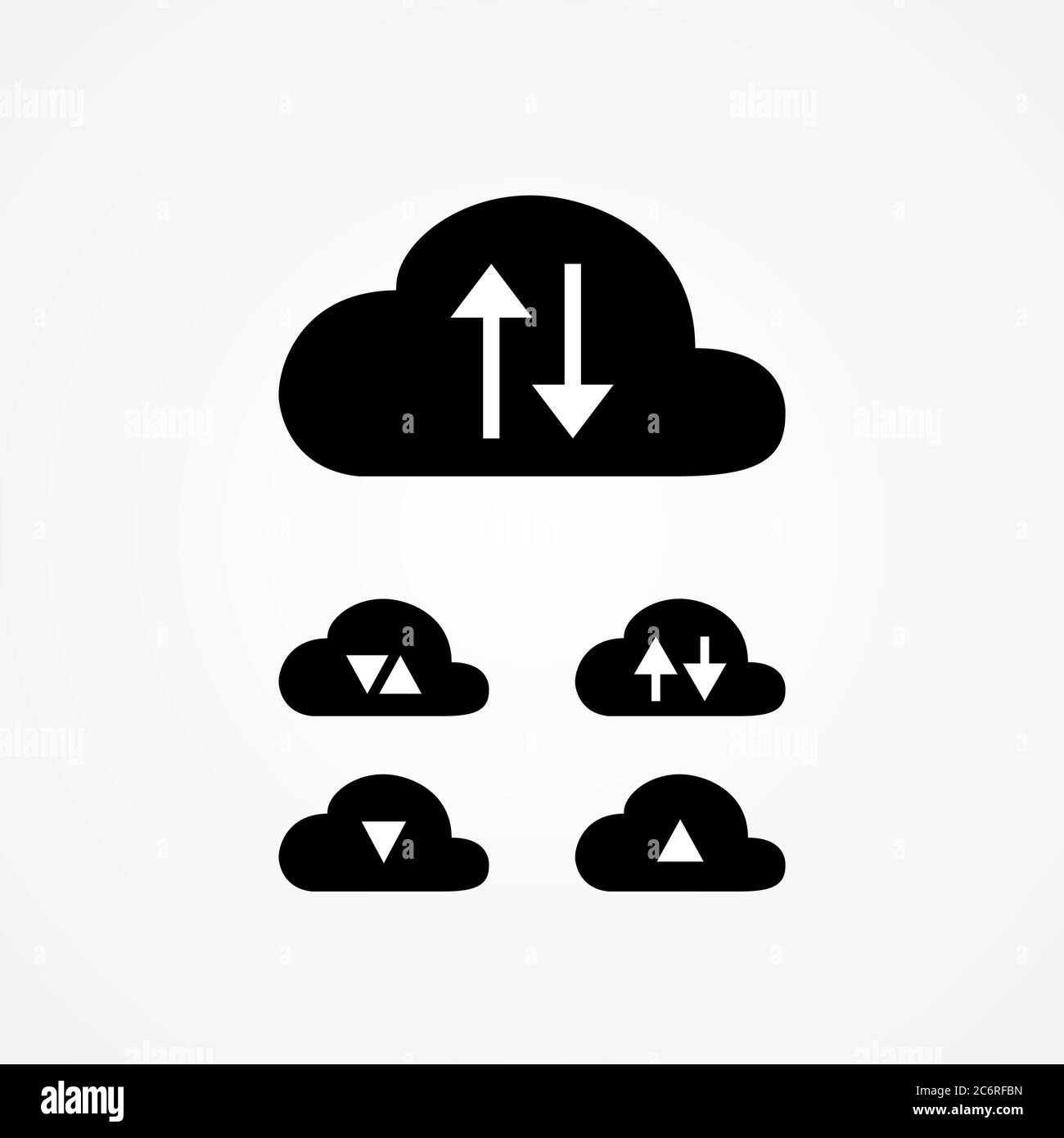 cloud tech vector illustration. download and upload data. share and ...