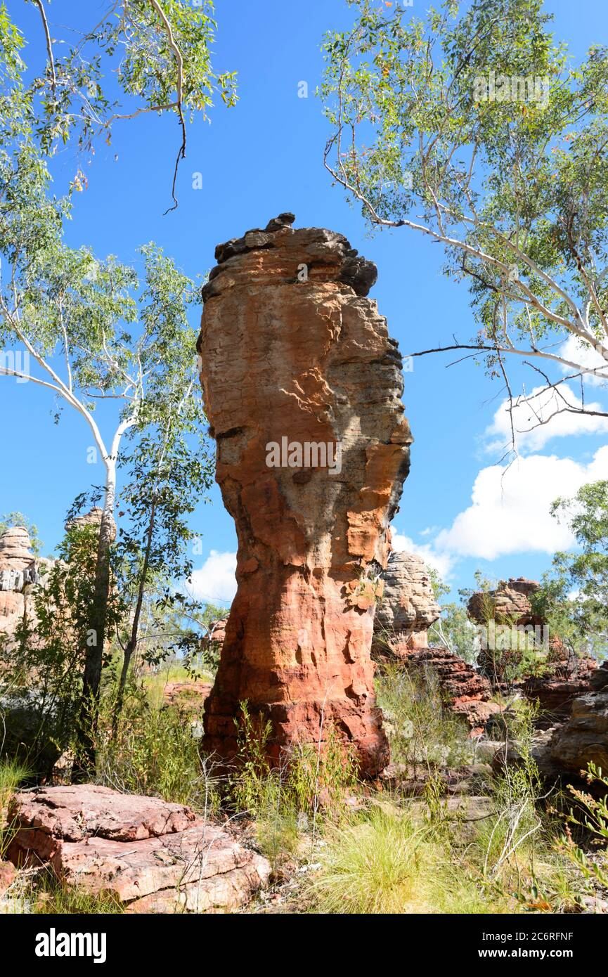 Unusual shape of eroded sandstone rock formations, Southern Lost City ...