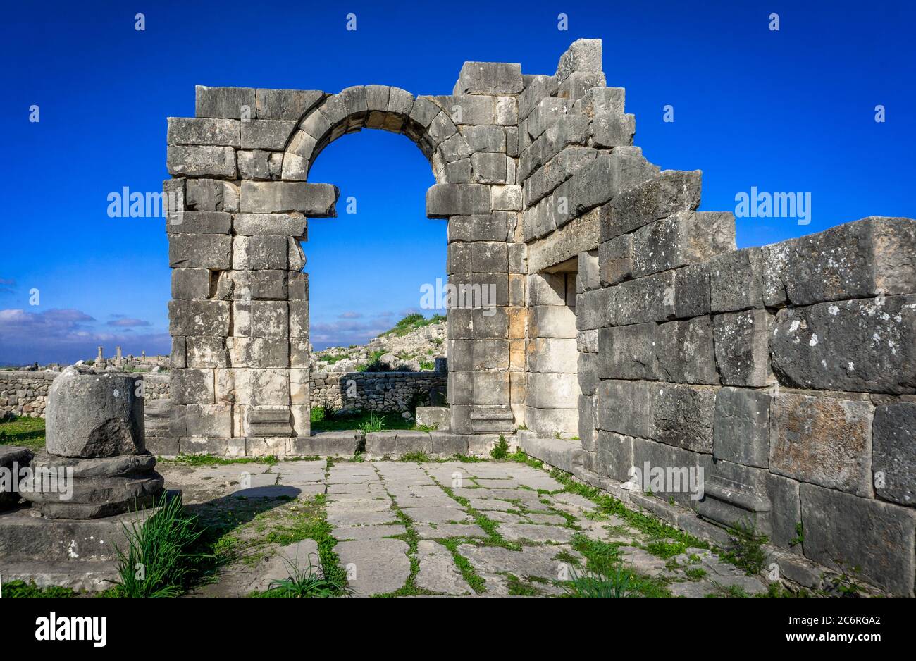 Volubilis - Ancient 3rd Century BC Roman ruins near city of Meknes in ...