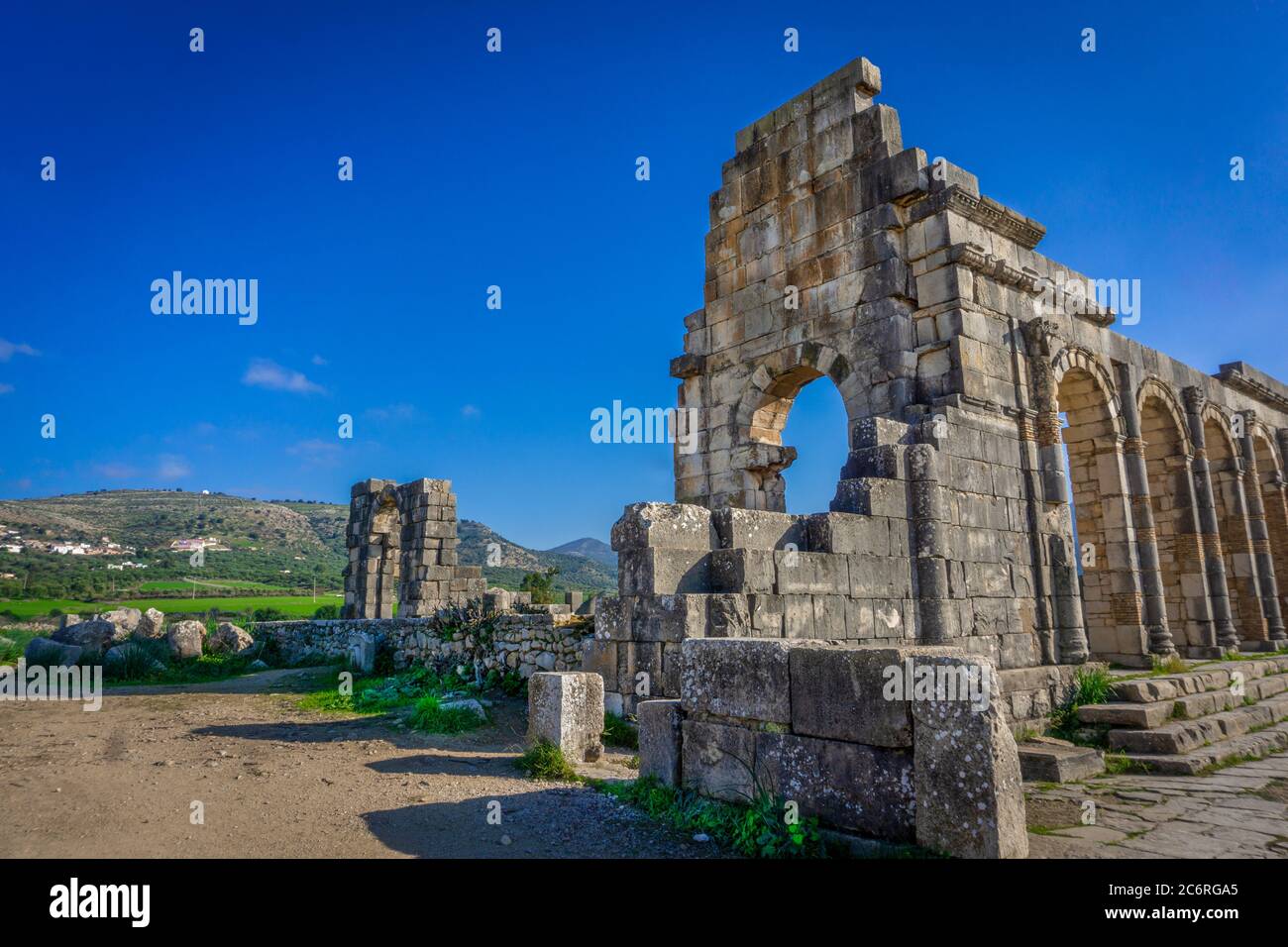 Volubilis - Ancient 3rd Century BC Roman ruins near city of Meknes in ...