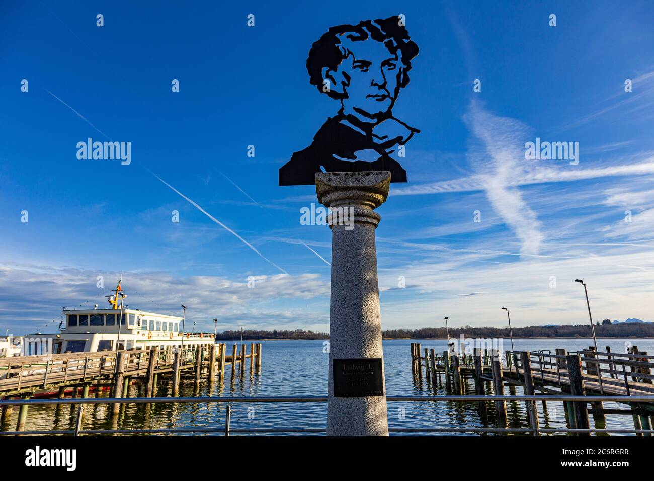 Statue of King Ludwig II in paper cutout style portrait displays at a ...