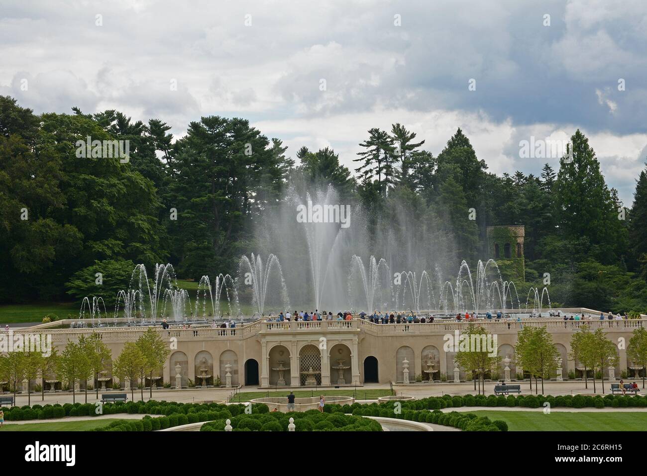 Water show in daylight at botanic garden Stock Photo - Alamy