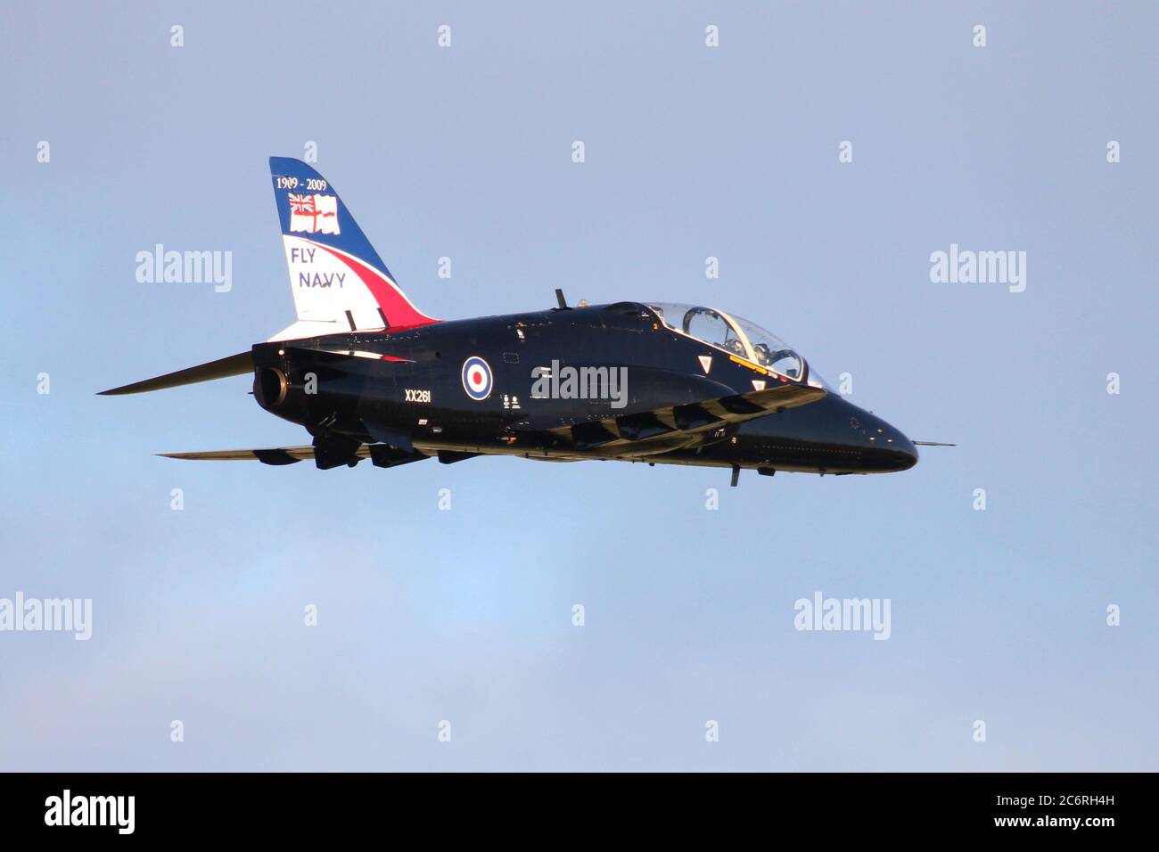 XX261, a BAe Hawk T1 operated by the Royal Navy, departing Prestwick ...