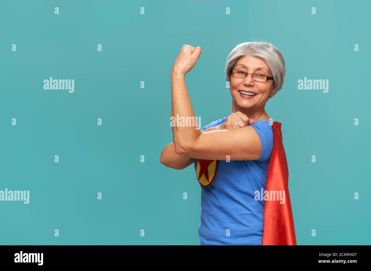Superwoman elderly hi-res stock photography and images - Alamy