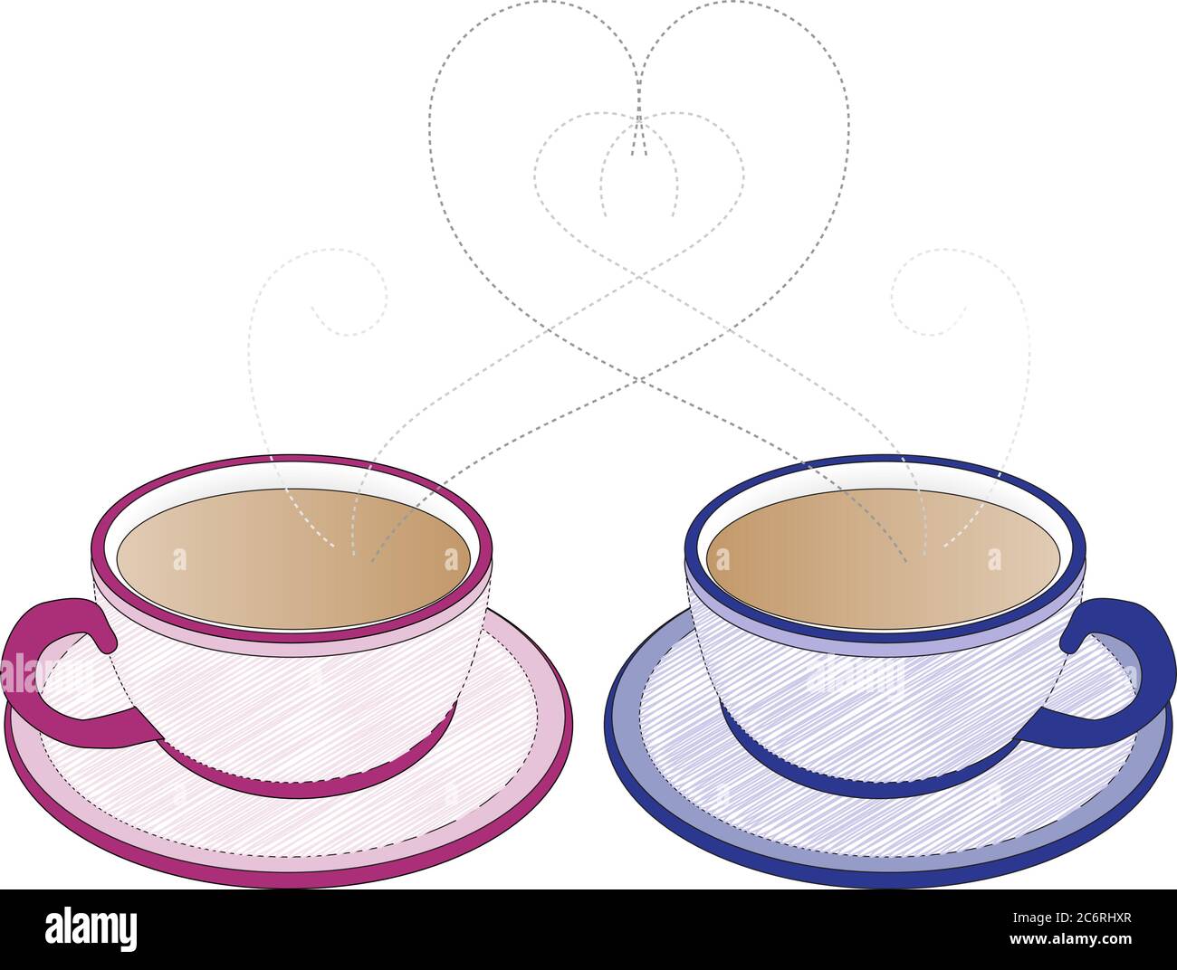Coffee cups in blue Stock Vector Images - Alamy
