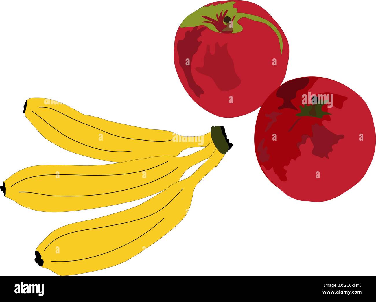 Banana and apple illustration Stock Vector Image & Art - Alamy