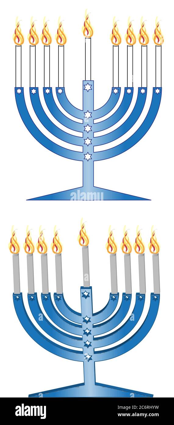 Traditional menorah jewish candelabra Stock Vector Images - Alamy