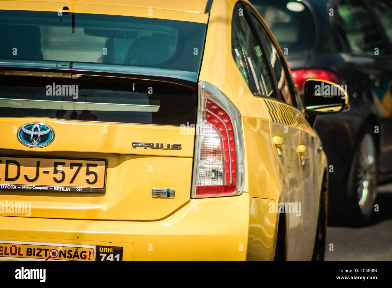 Budapest Hungary july 11, 2020 View of a traditional yellow Hungarian ...