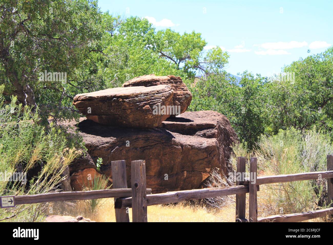 Stack of Boulders Along Hiking Trail Zion National Park Utah Stock ...