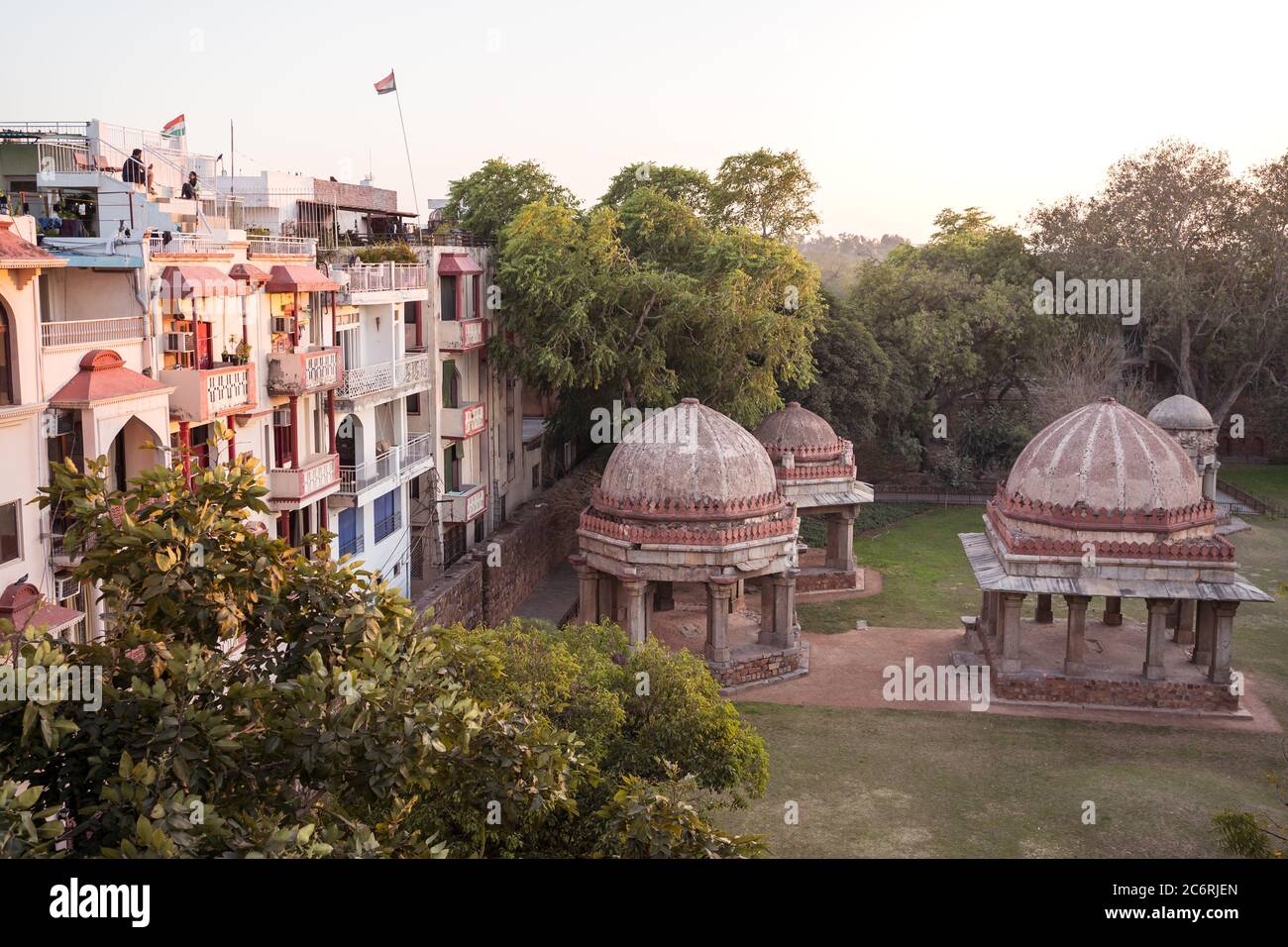 New Delhi / India - February 17, 2020: Indian tourists in hotel facing ...