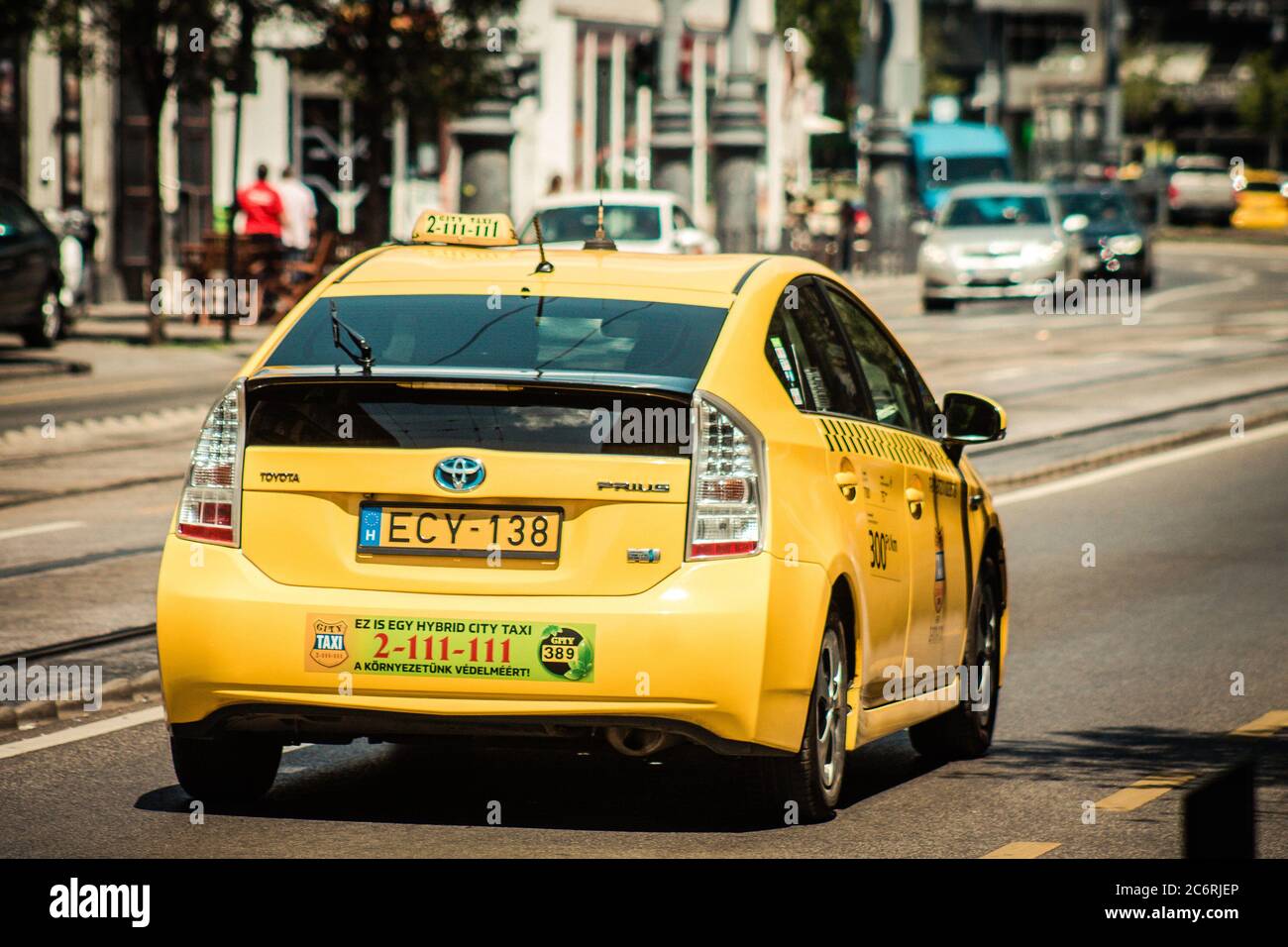 Budapest Hungary july 11, 2020 View of a traditional yellow Hungarian ...