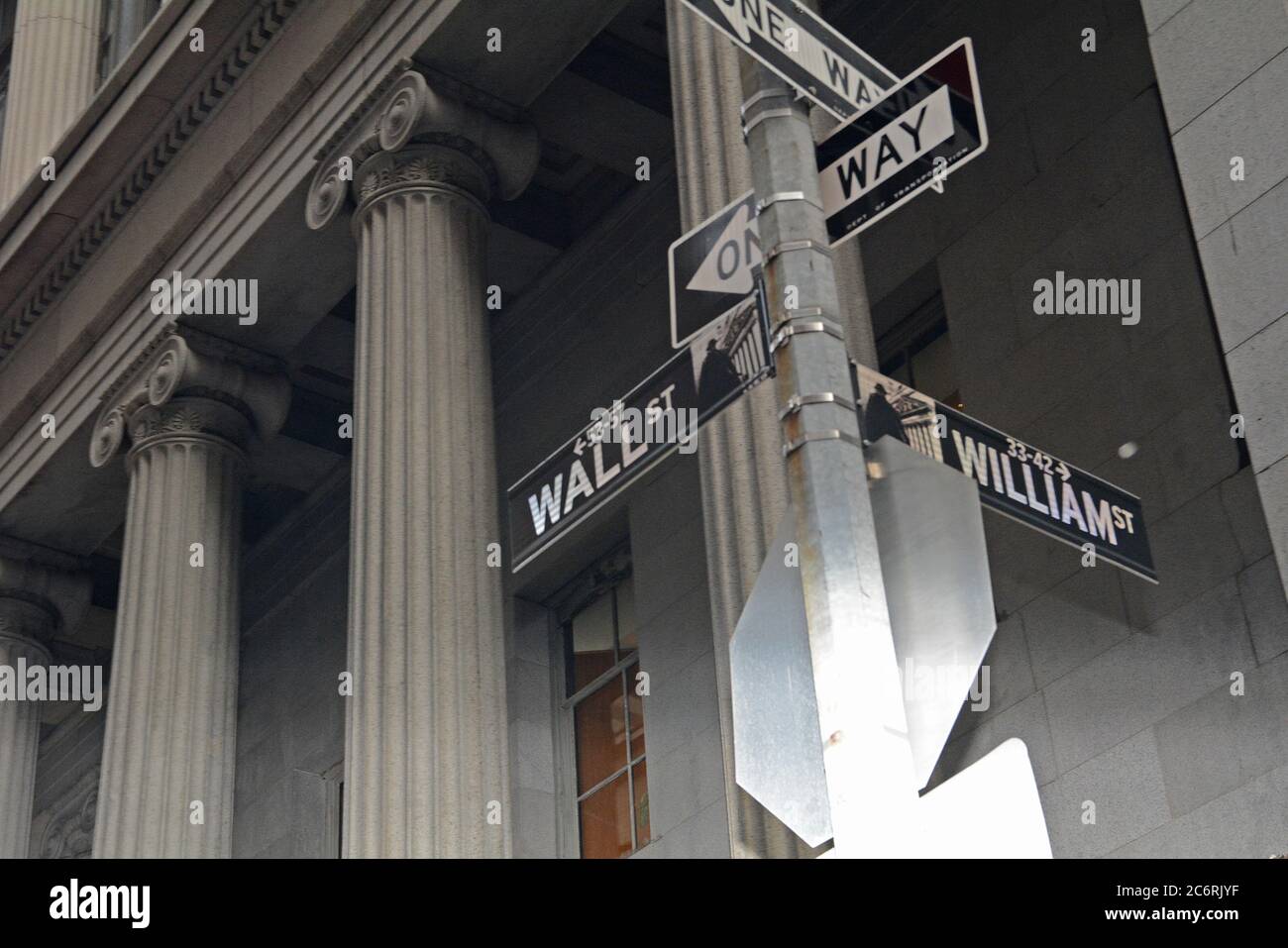 Street signs near Wall Street trading center Stock Photo - Alamy