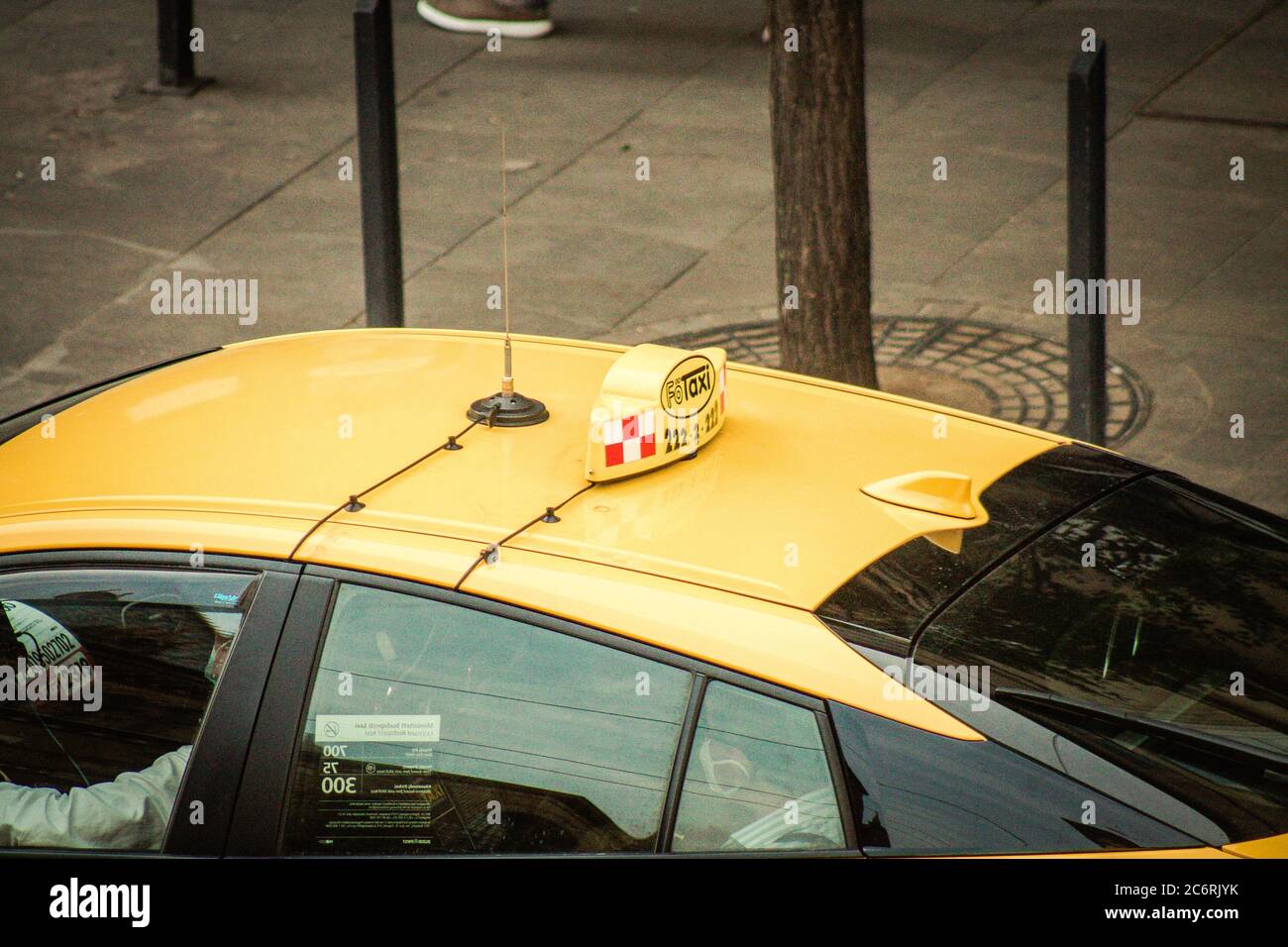 Budapest Hungary july 11, 2020 View of a traditional yellow Hungarian ...