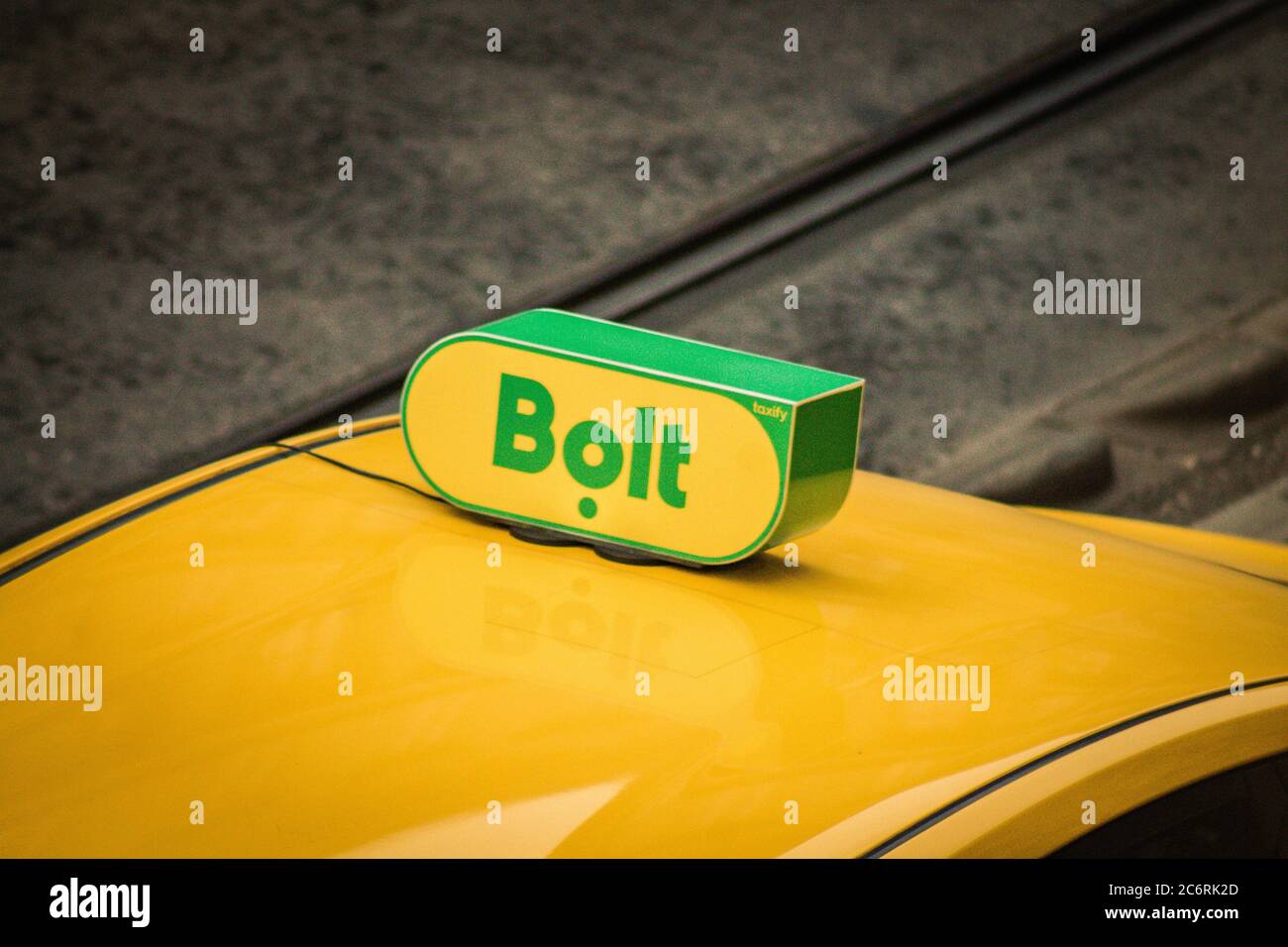 Budapest Hungary july 11, 2020 View of a traditional yellow Hungarian ...