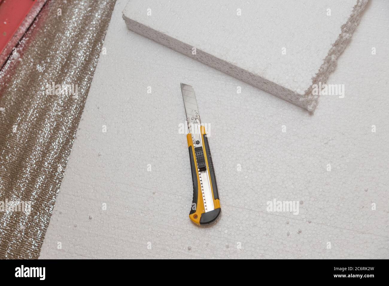 Heat insulation material, Thermal insulation work at the attic Stock ...