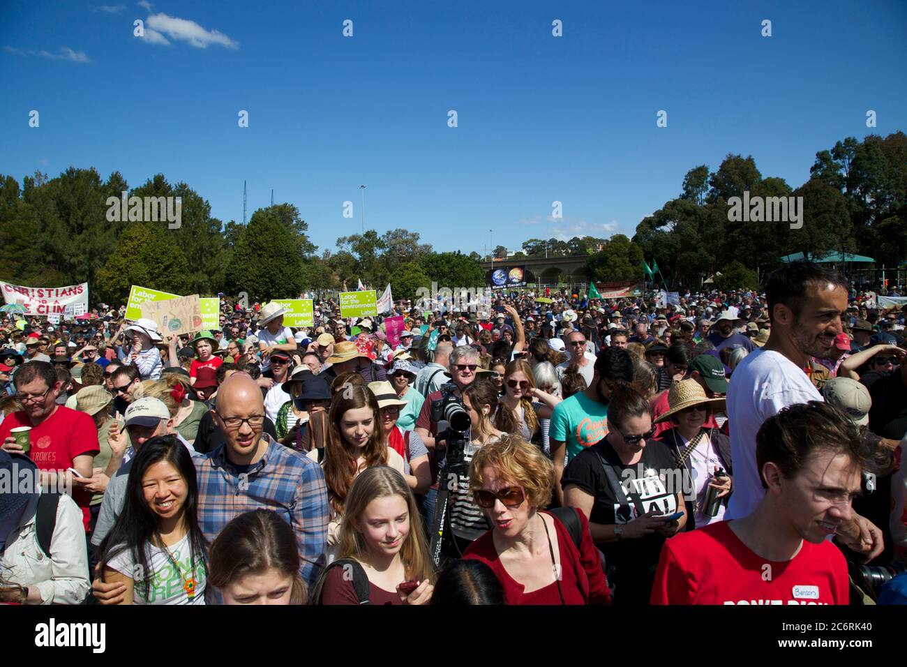 Protesters at the People's Climate Mobilisation rally at Bicentennial ...