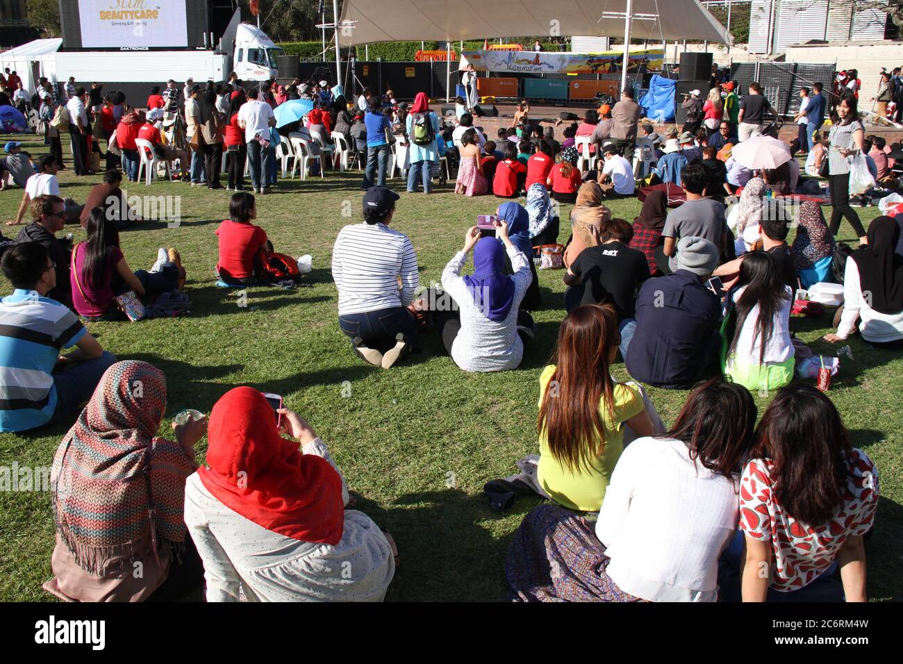 Malaysian singer Adira performs on stage at the Malaysia Festival 2014 ...
