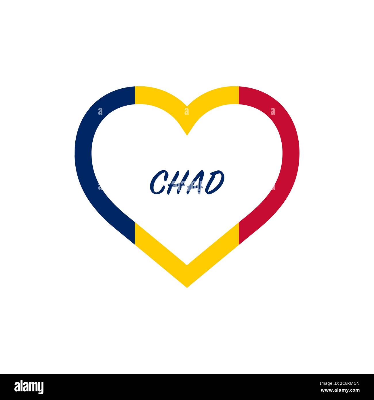 Chad flag in heart. I love my country. sign. Stock vector illustration ...