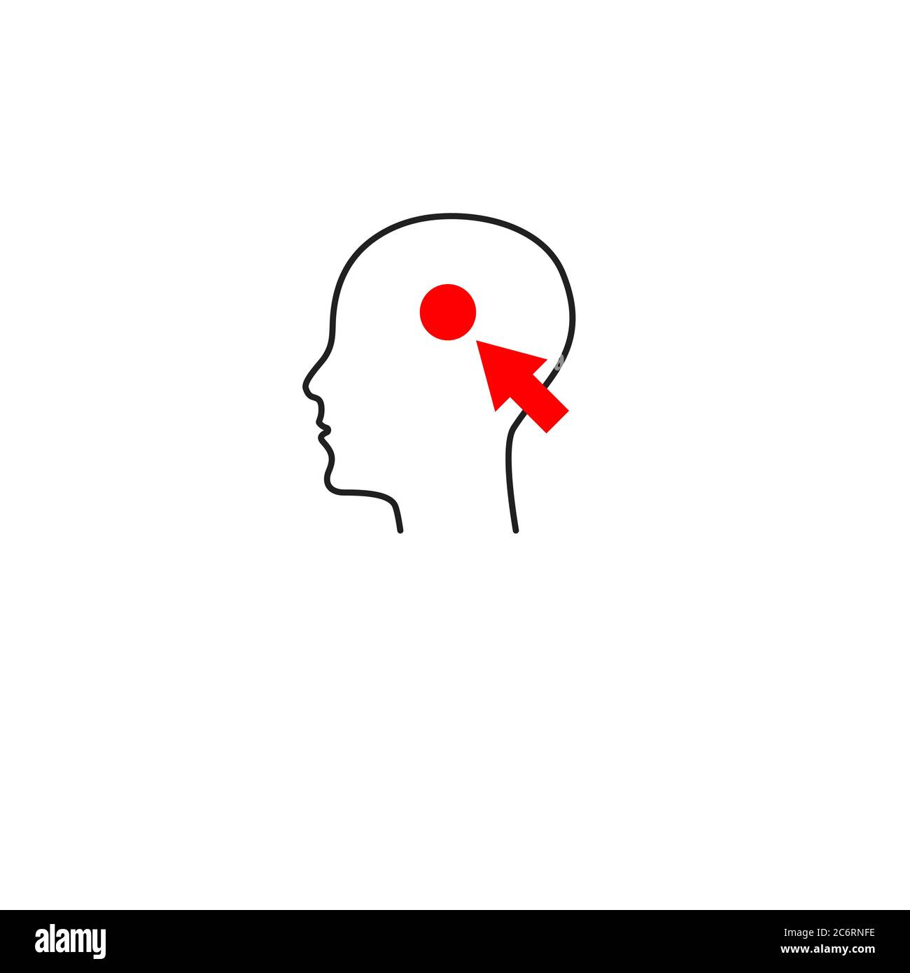 Mind manipulation icon. Head and arrow to brain. Effective marketing ...