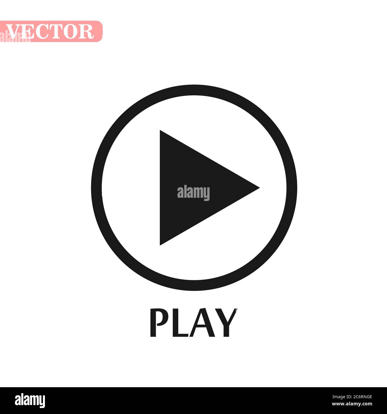 Black and white play icon. Vector illustration. eps10 Stock Vector ...