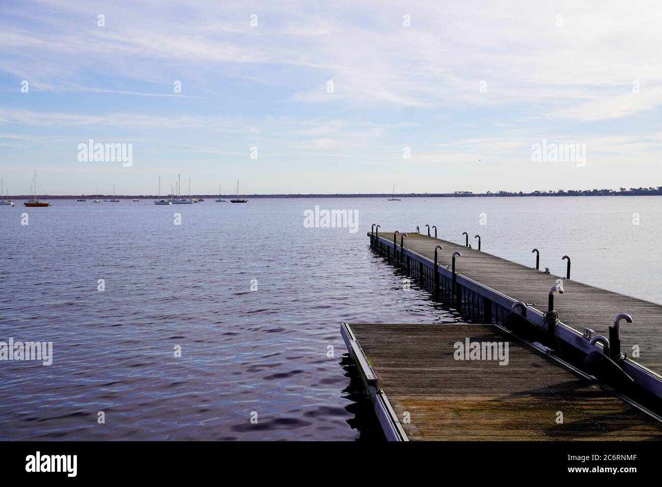 Swim raft floating dock wooden pontoon on lake of Maubuisson Carcans ...