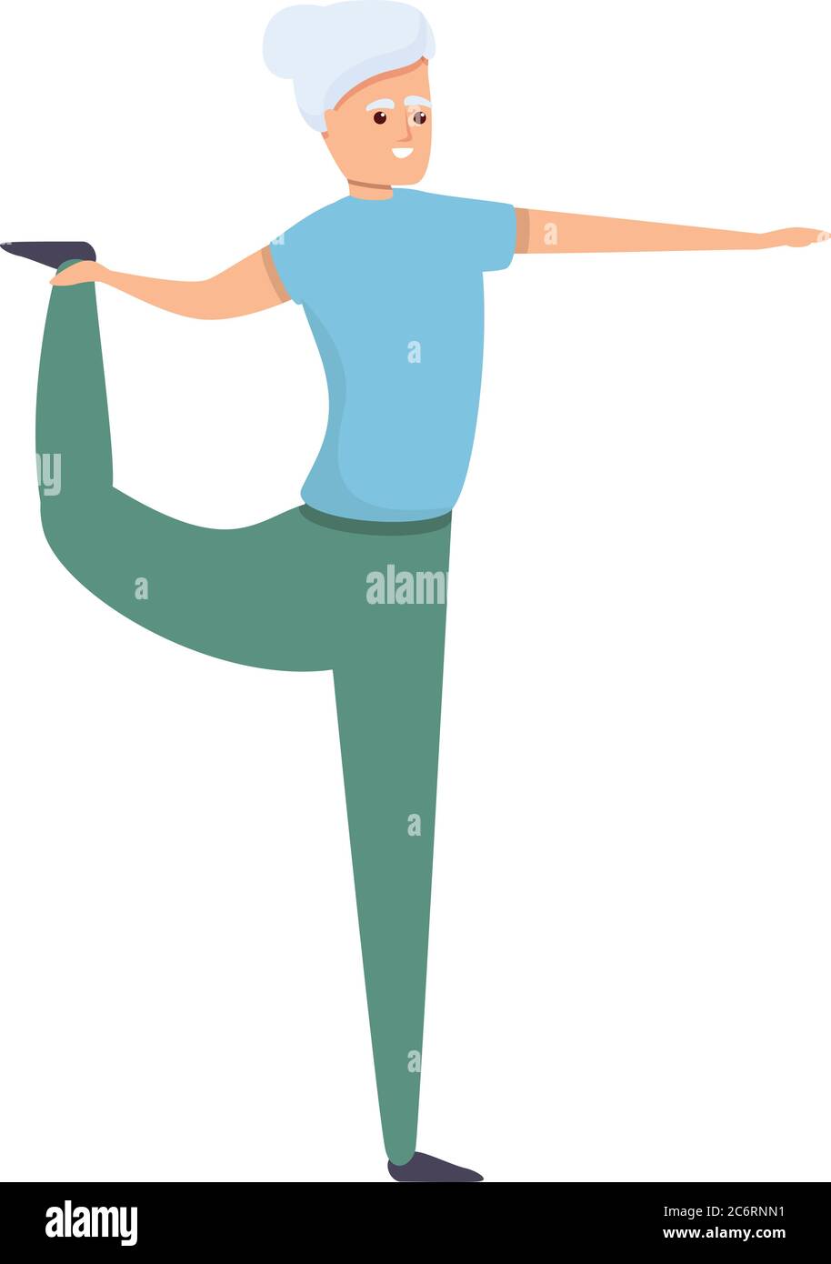 Senior Woman Stretching Icon Cartoon Of Senior Woman Stretching Vector