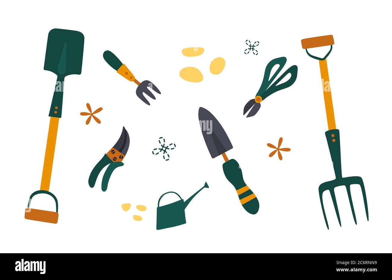 Bucket shovel rake on Stock Vector Images - Alamy