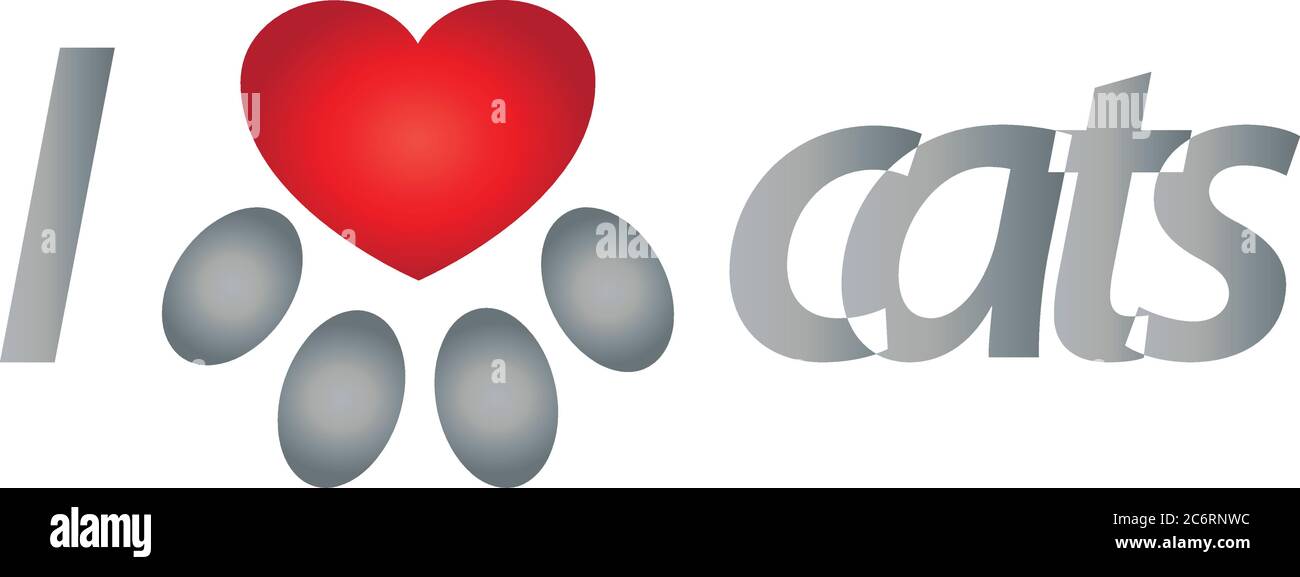 Heart cat paw cats Cut Out Stock Images & Pictures - Alamy