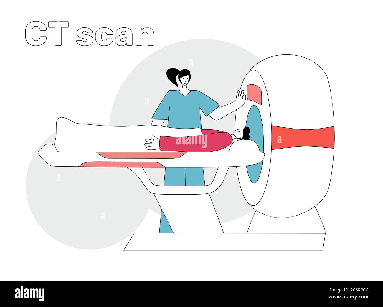 Magnetic resonance imaging scan device, vector flat illustration ...