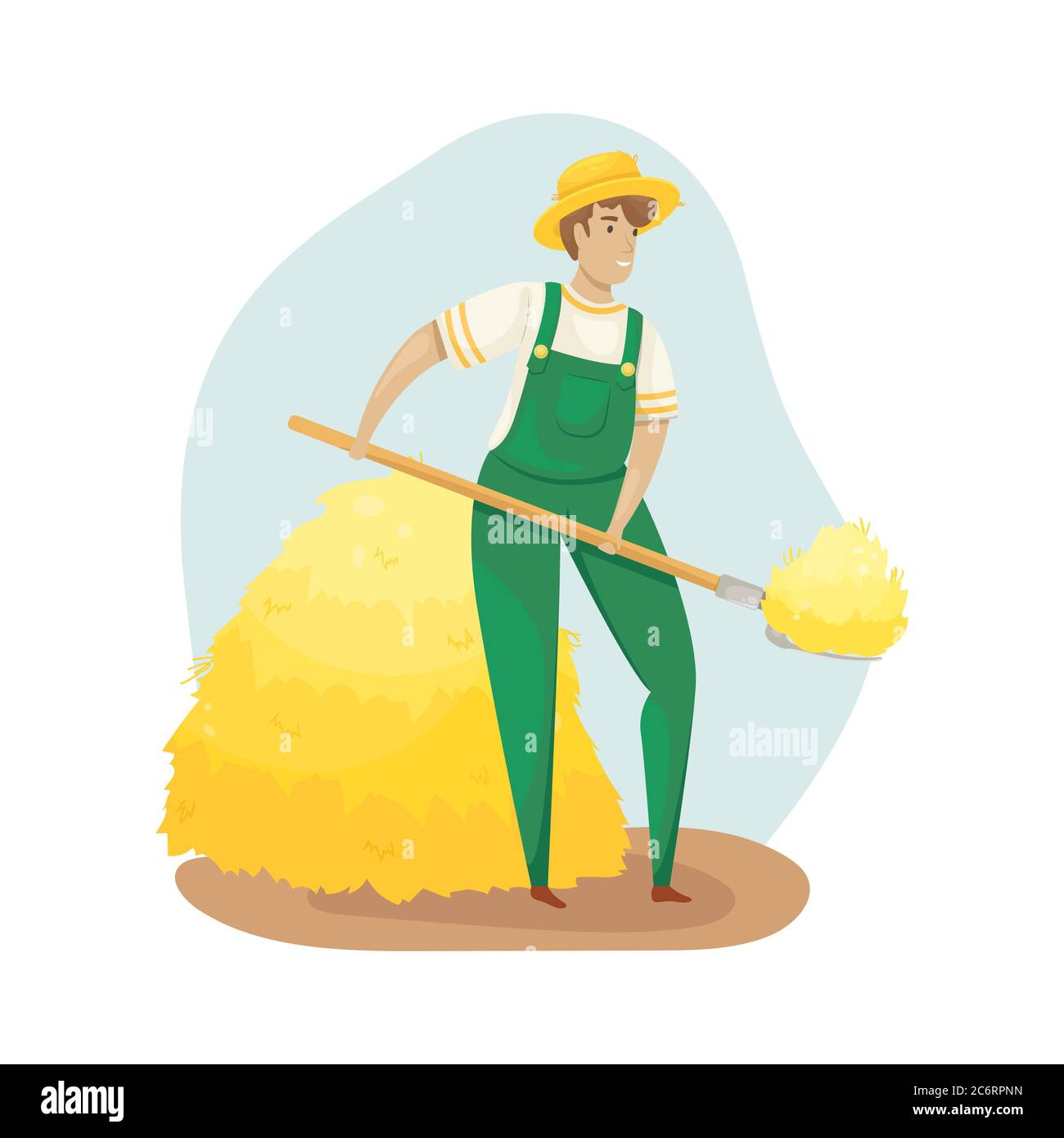 Farmer harvesting in field Stock Vector Images - Alamy