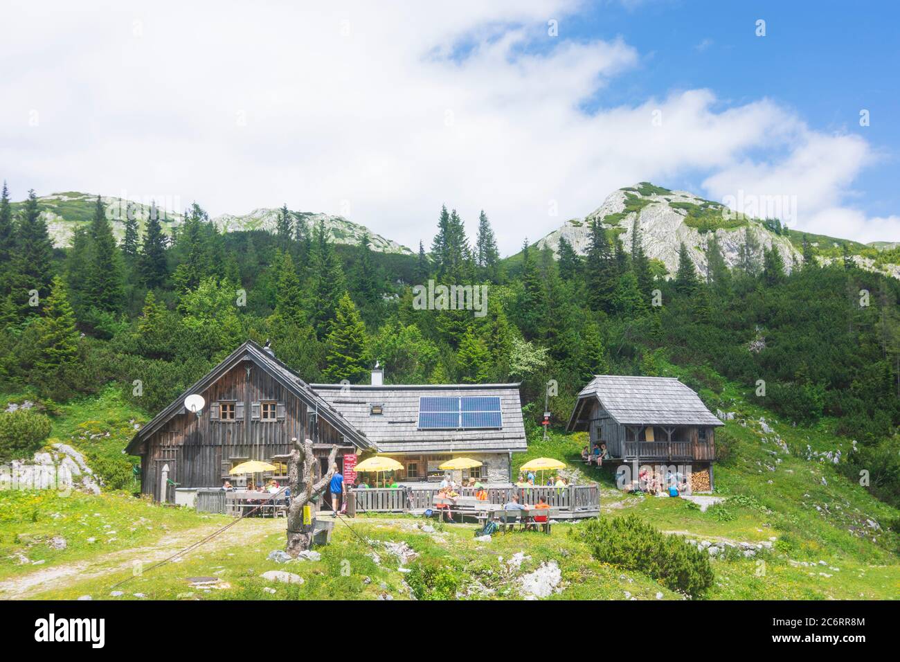 Hochschwab Mountains: alp hut Häuslalm, hiker, restaurant in ...