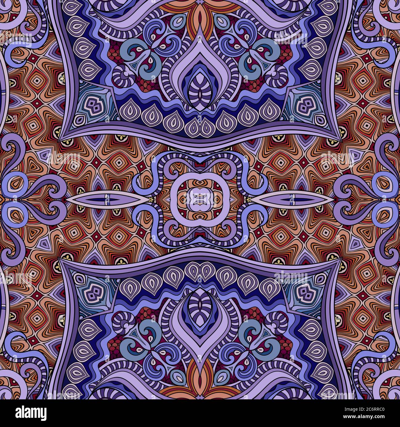 Vector abstract ethnic hand drawn seamless pattern Stock Vector Image ...