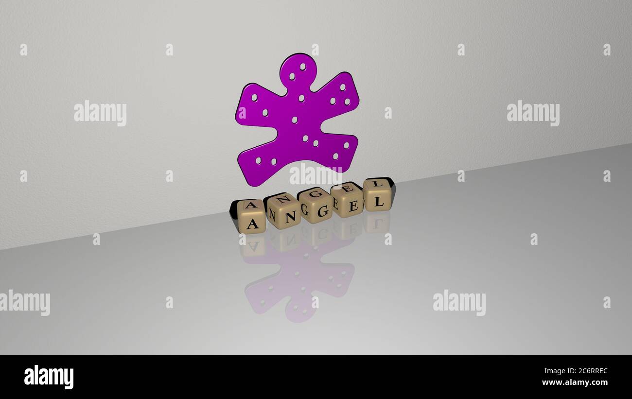 3D graphical image of ANGEL vertically along with text built by ...