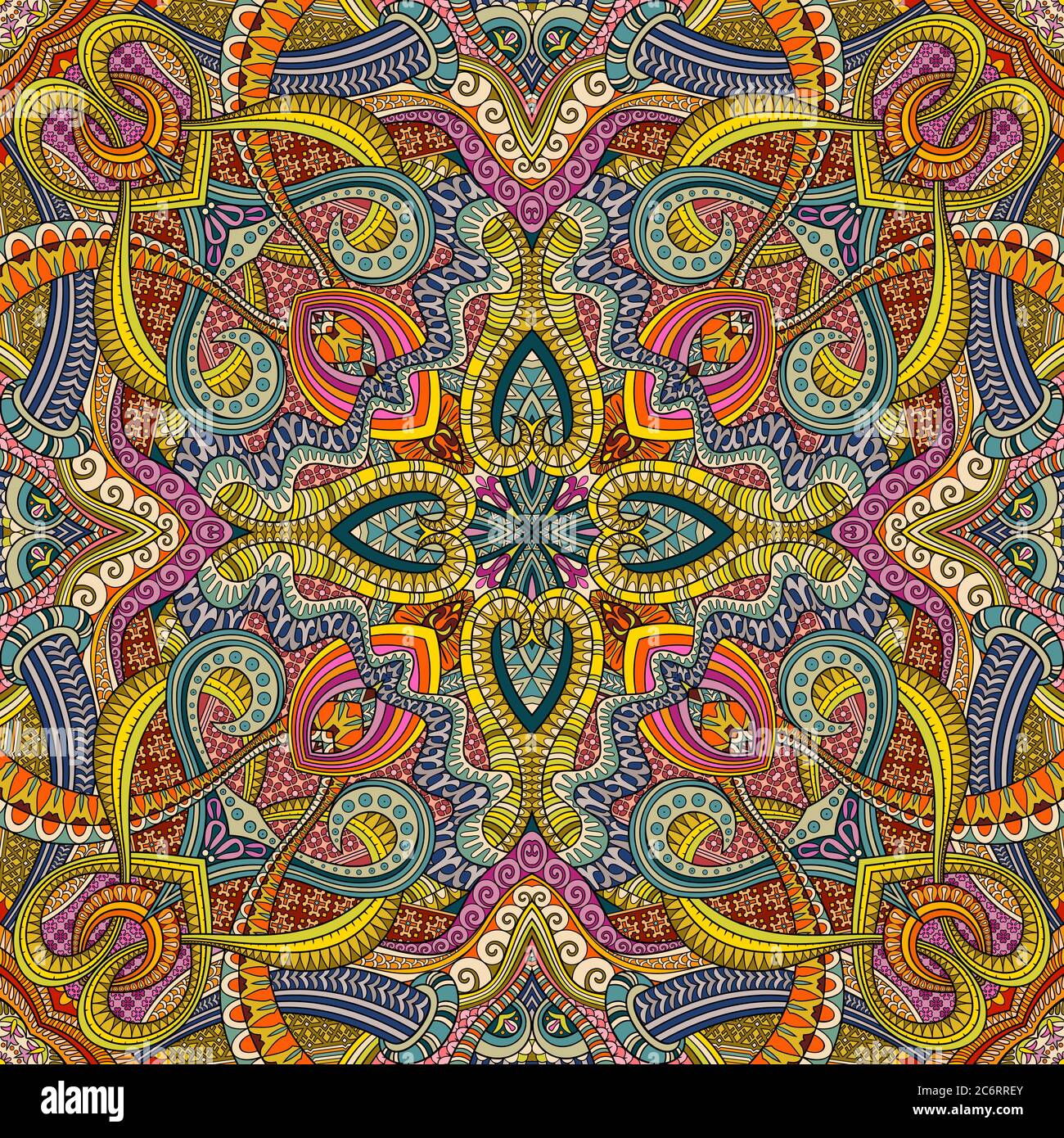 Vector abstract ethnic hand drawn seamless pattern Stock Vector Image ...