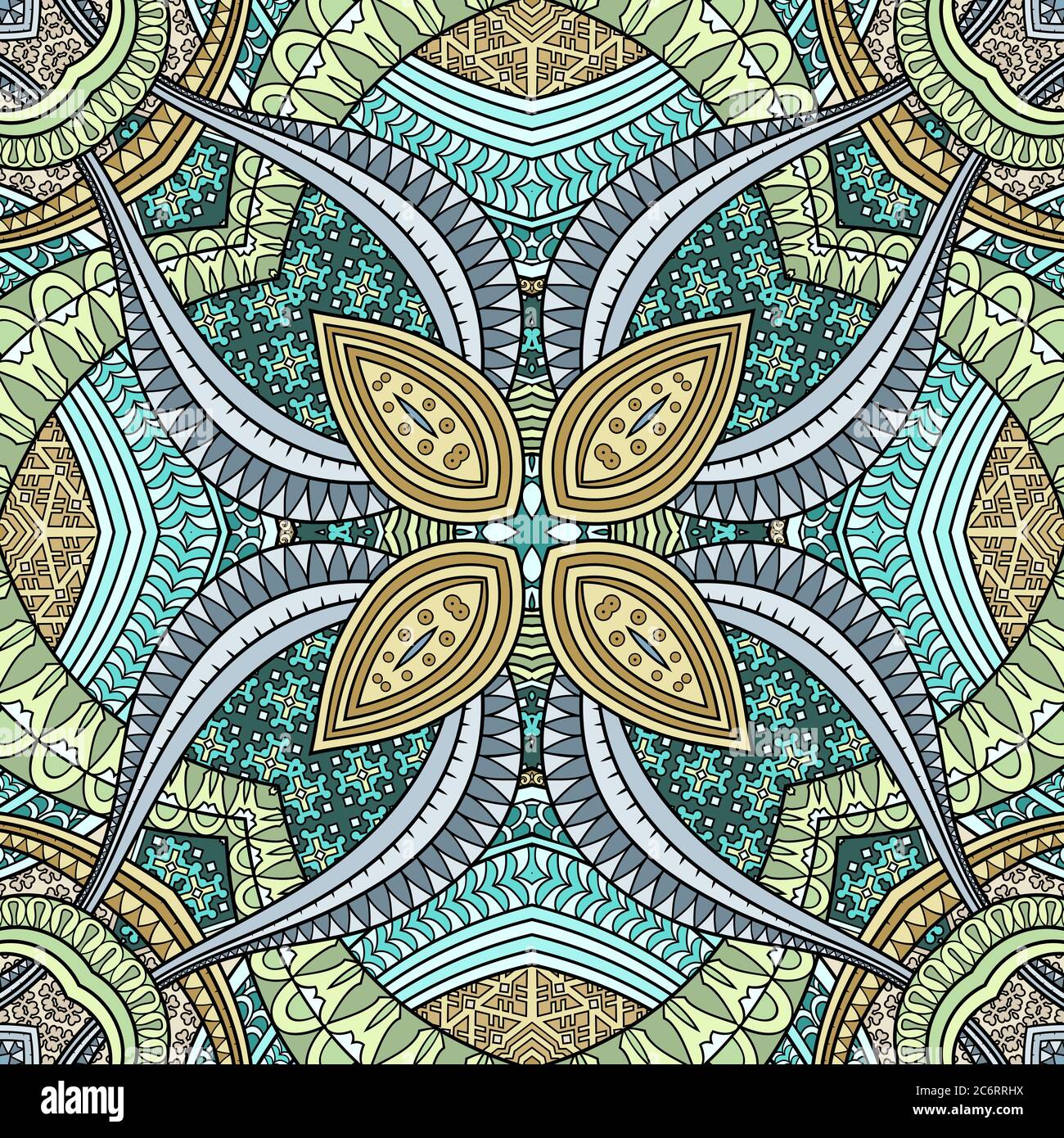 Vector abstract ethnic hand drawn seamless pattern Stock Vector Image ...
