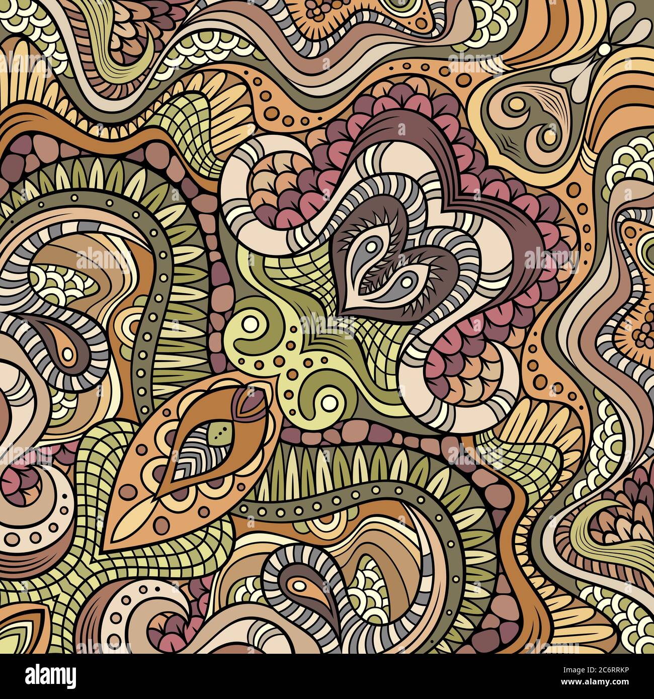 Vector abstract ethnic hand drawn pattern Stock Vector Image & Art - Alamy