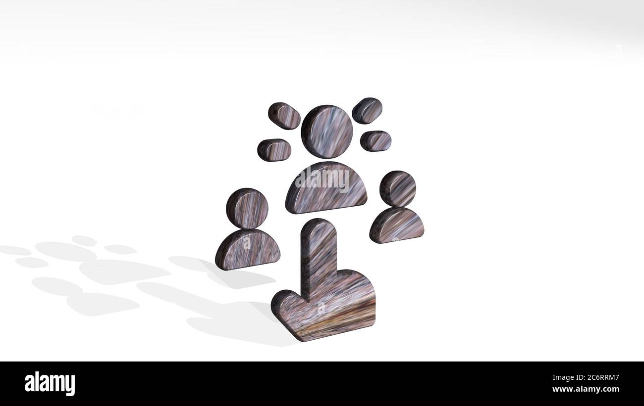 job choose cadidate casting shadow with two lights. 3D illustration of ...