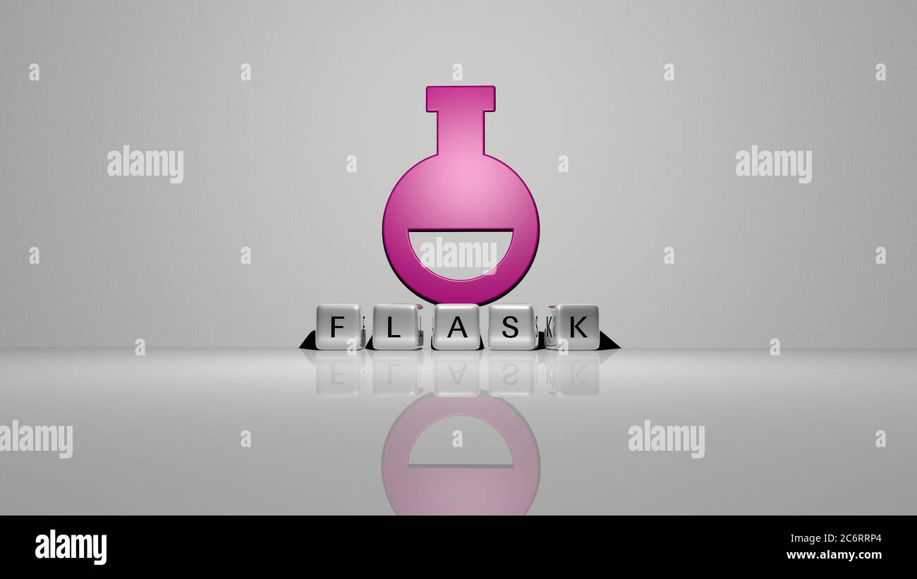 3D graphical image of FLASK vertically along with text built by ...