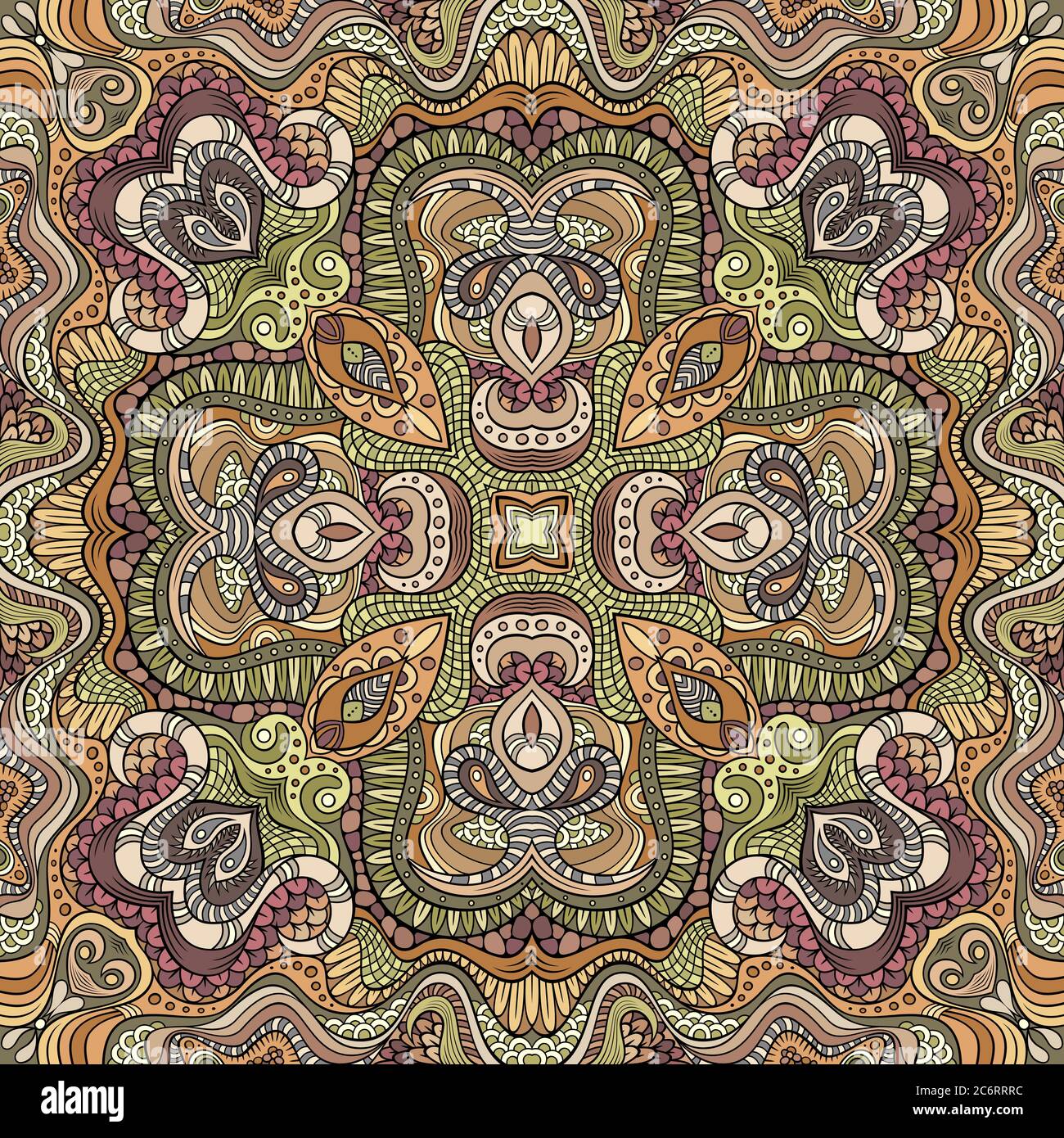 Vector ethnic hand drawn seamless pattern Stock Vector Image & Art - Alamy