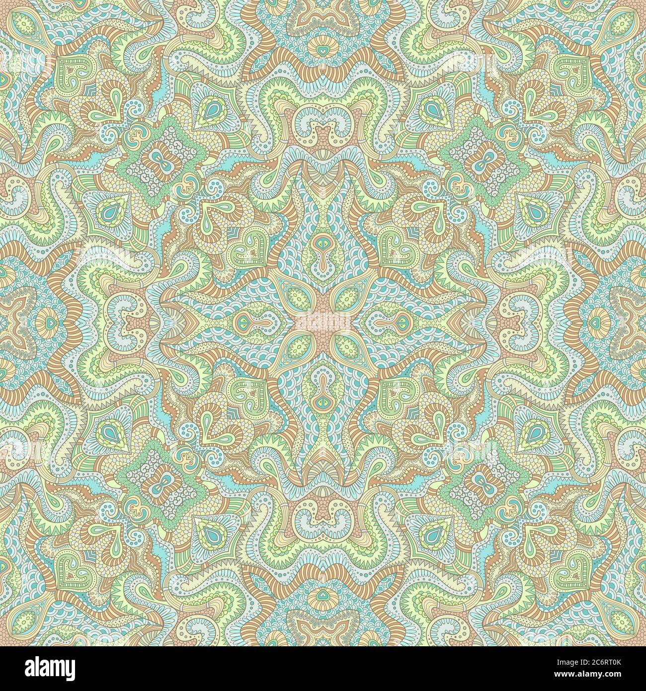 Vector abstract ethnic hand drawn seamless pattern Stock Vector Image ...