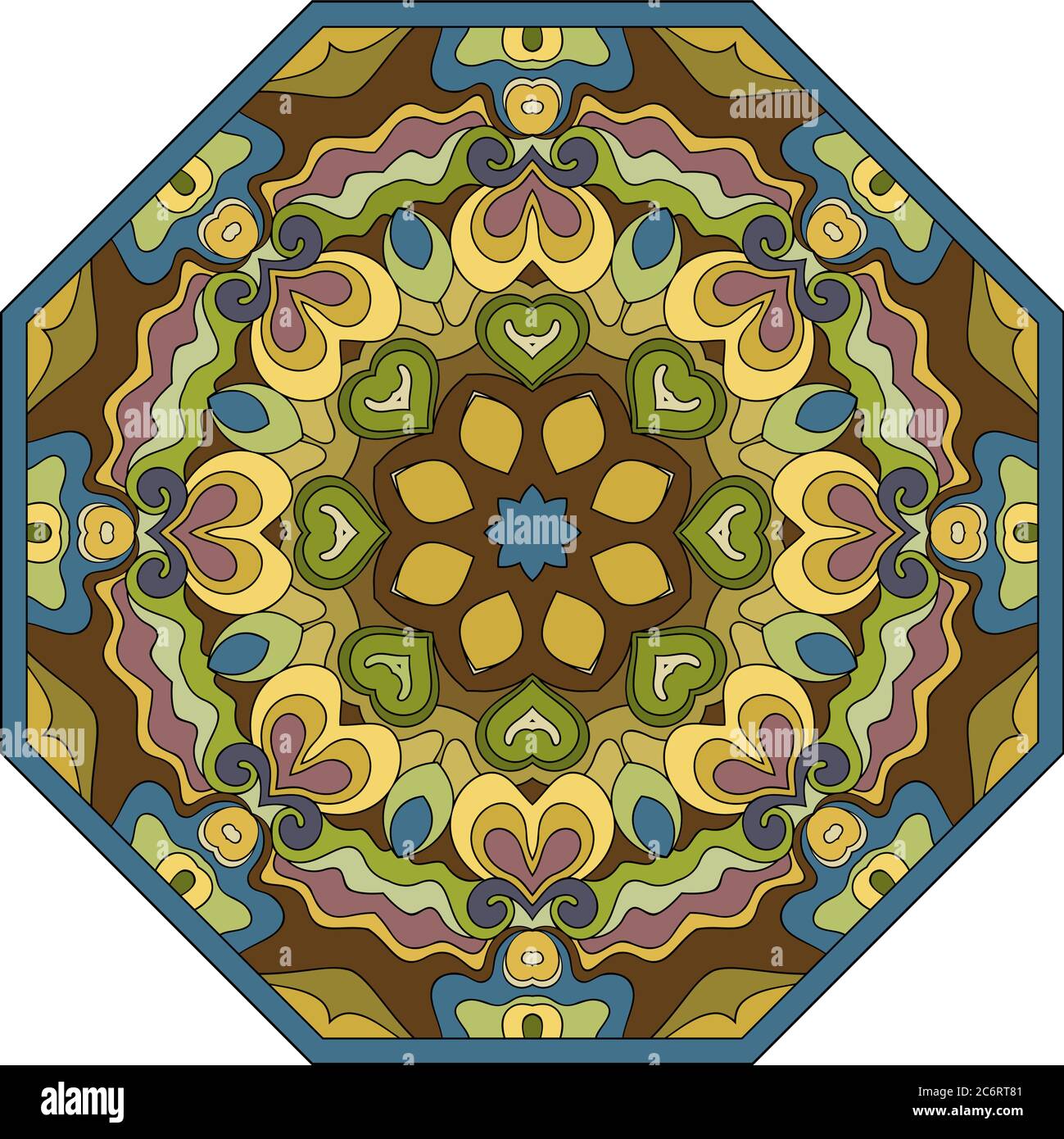 Vector mosaic hand drawn mandala octahedron figure Stock Vector Image ...