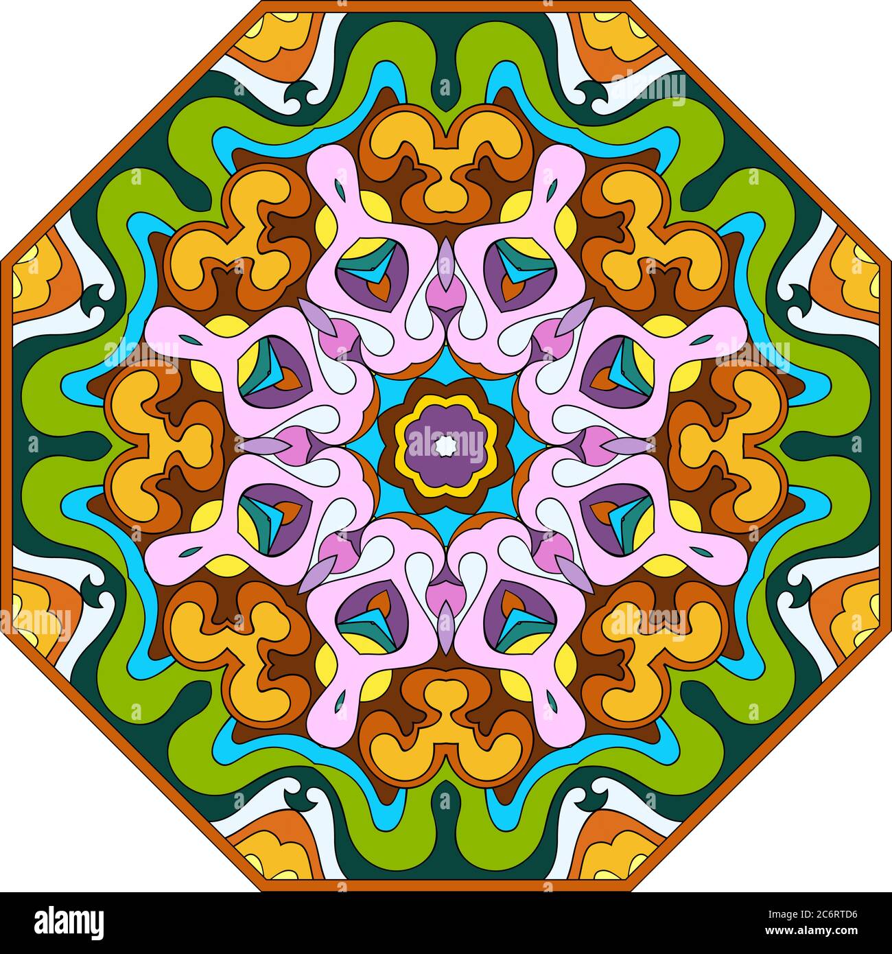 Vector mosaic hand drawn mandala octahedron figure Stock Vector Image ...