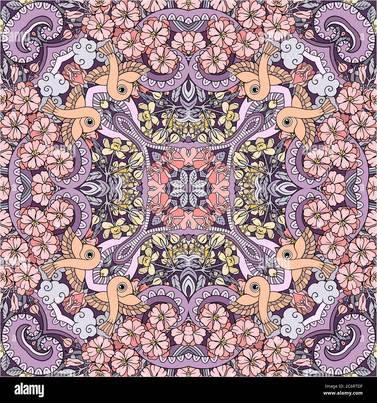 Vector abstract nature hand drawn seamless pattern Stock Vector Image ...