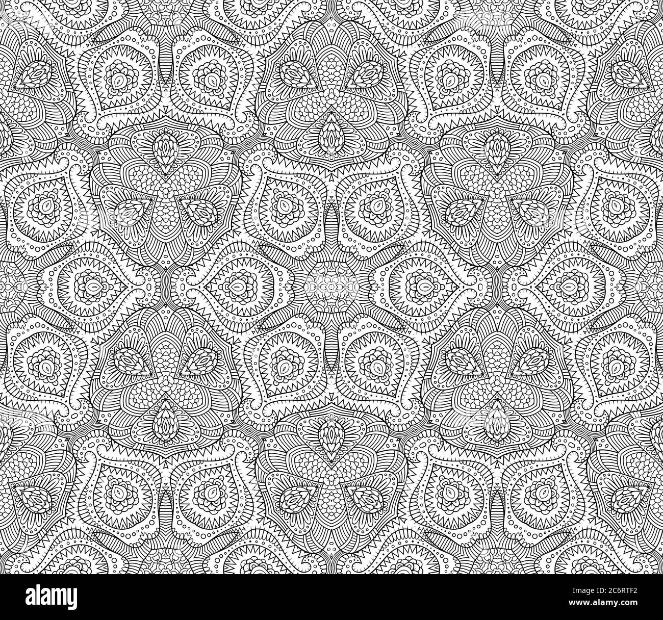 Vector ethnic line art hand drawn background Stock Vector Image & Art ...