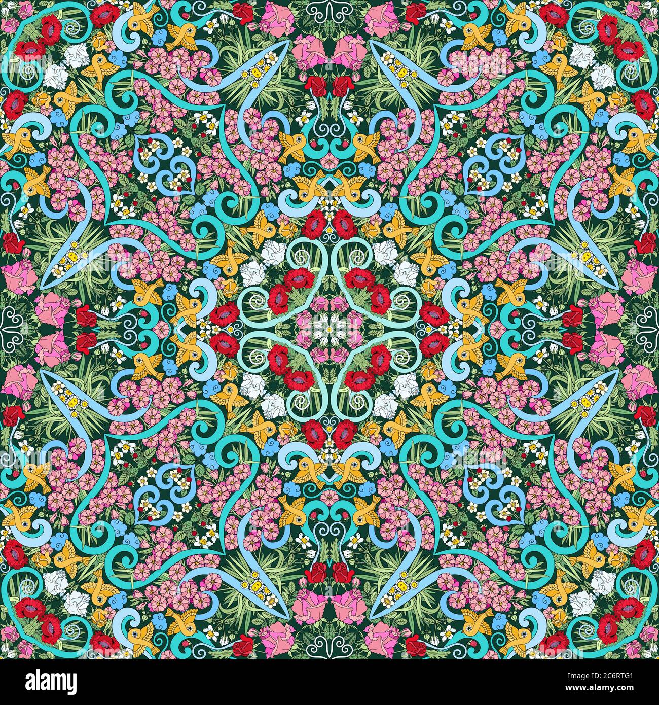 Vector abstract nature hand drawn seamless pattern Stock Vector Image ...