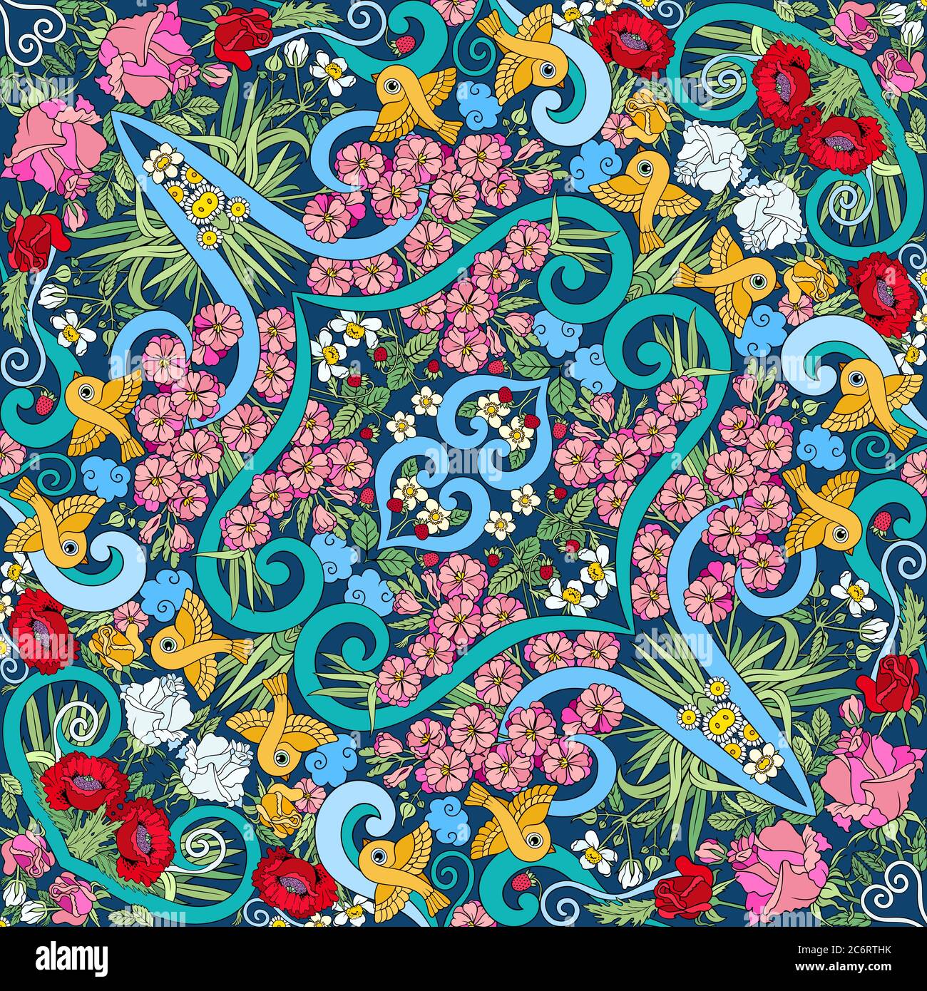 Vector abstract nature hand drawn seamless pattern Stock Vector Image ...