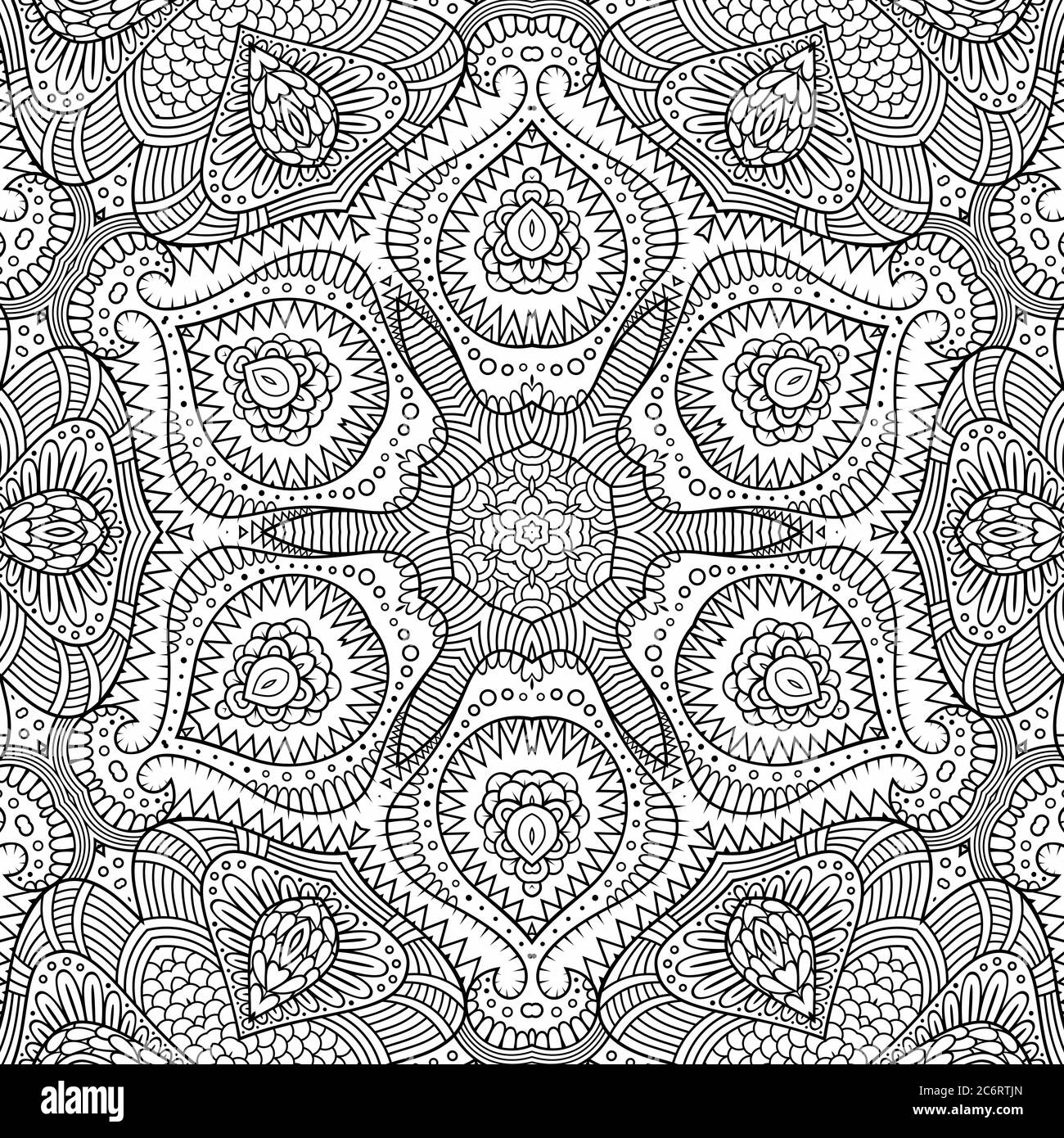 Vector ethnic line art hand drawn background Stock Vector Image & Art ...