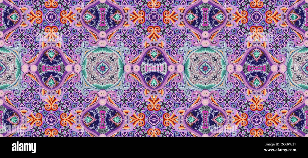 Vector ethnic ornamental color seamless pattern stripe Stock Vector ...